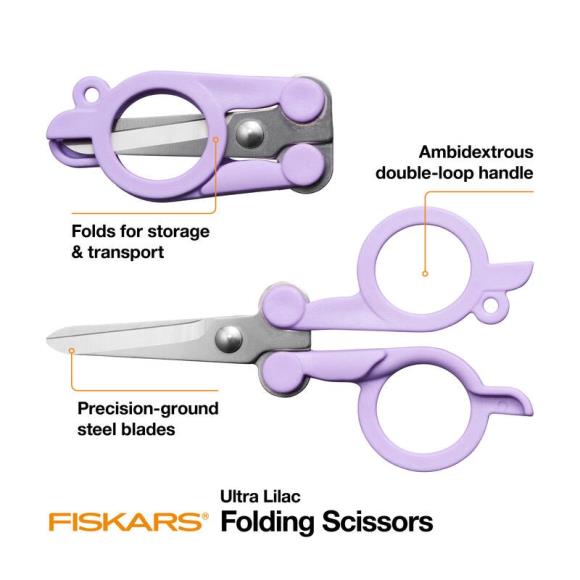 4" Lilac Fiskar Folding Scissors - Salty Yarns