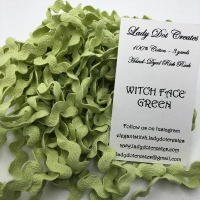 Witch Face Green - 1/2" Rick Rack - Salty Yarns